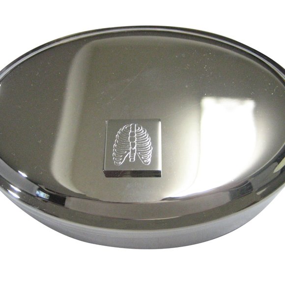 Kiola Designs | Other | Silver Toned Square Etched Anatomical Rib Cage ...